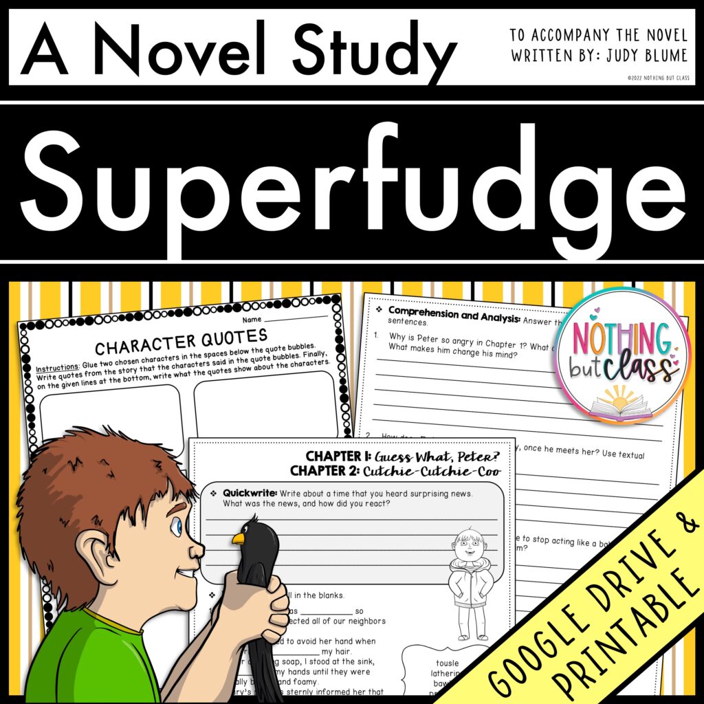 Superfudge Novel Study Unit | Comprehension and Vocabulary with ...