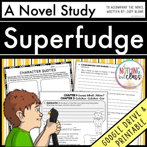 Superfudge Novel Study Unit | Comprehension and Vocabulary with ...
