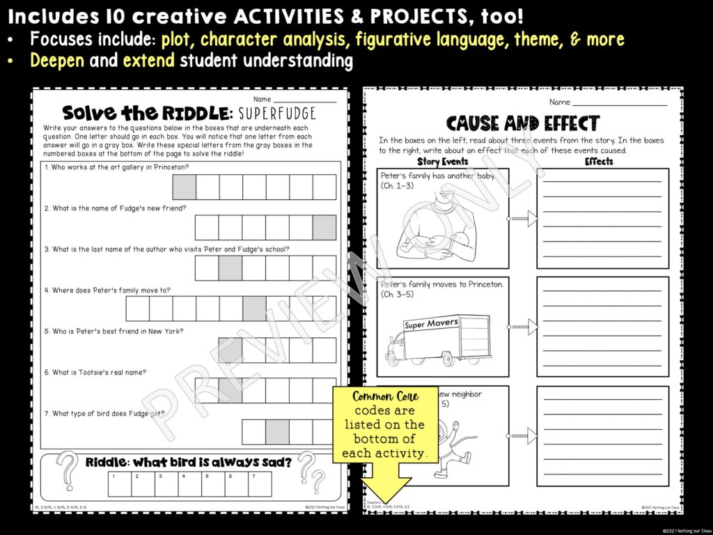 Superfudge Novel Study Unit | Comprehension and Vocabulary with ...