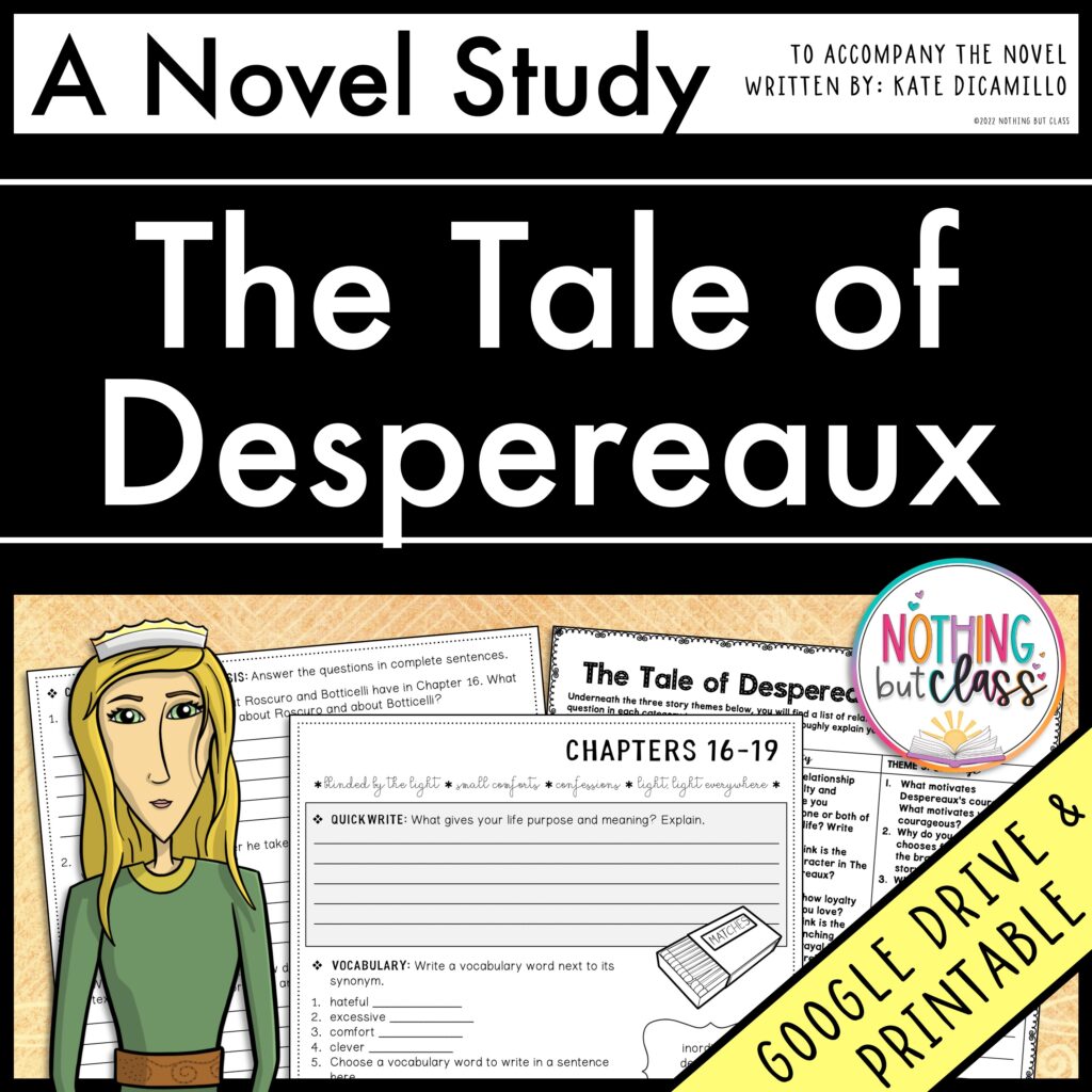 The Tale of Despereaux Novel Study Unit | Comprehension and Vocabulary ...