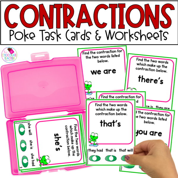 Contractions - Grammar Worksheets - Task Cards | Made By Teachers