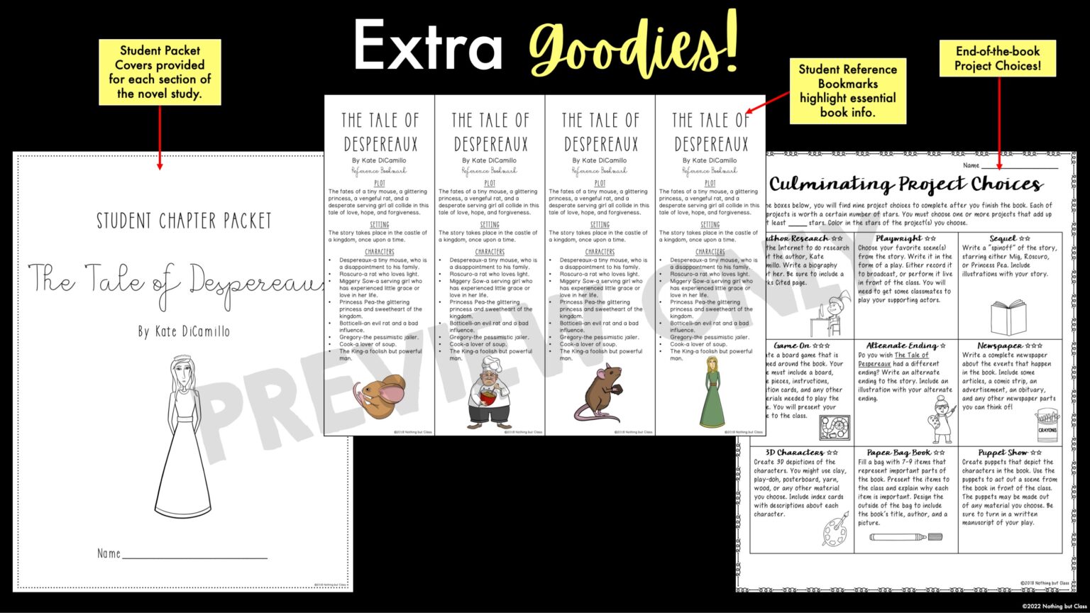 The Tale of Despereaux Novel Study Unit | Comprehension and Vocabulary ...