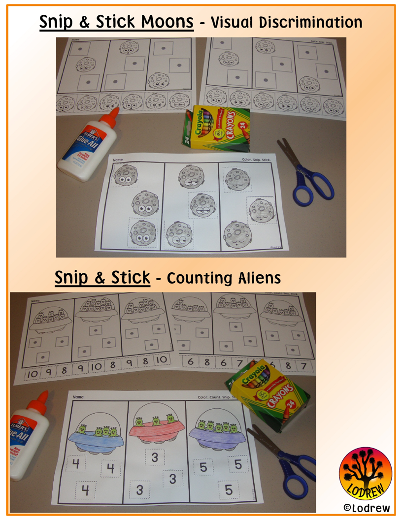 Scissor Skills Outer Space Centers Cut Paste No Prep Fine Motor Cutting ...