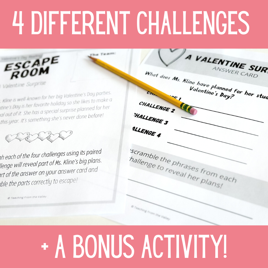 Valentine's Day Activity | Reading Escape Room | 3rd - 5th Grade | Made ...