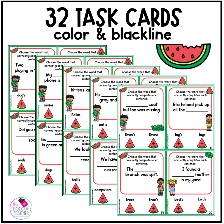 Possessive Nouns - Grammar Worksheets - Task Cards - Craft | Made By ...