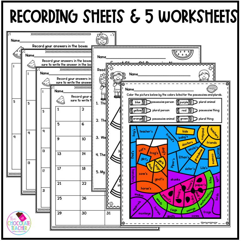 Possessive Nouns - Grammar Worksheets - Task Cards - Craft | Made By ...