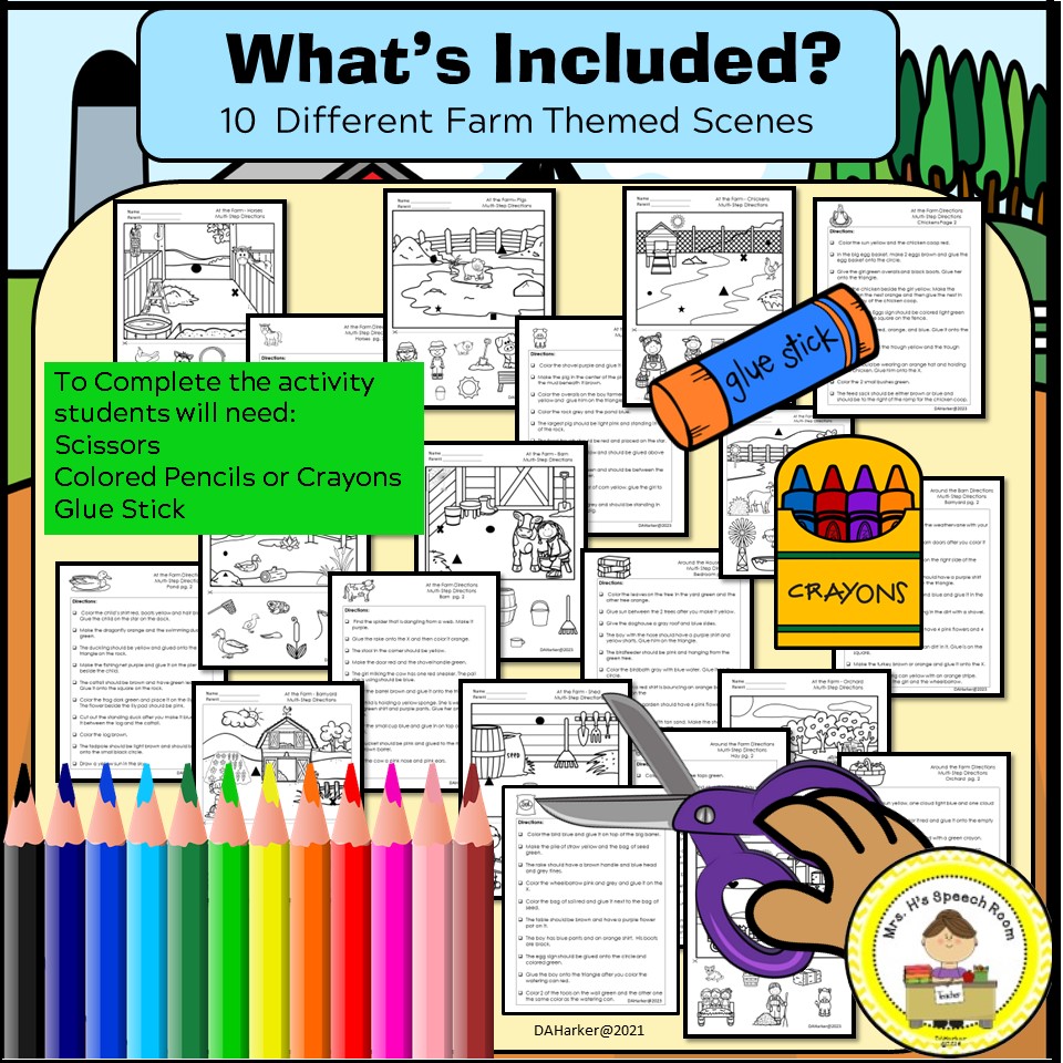 Around the Farm Following DIrections | Made By Teachers