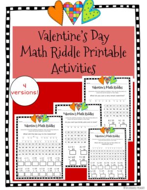 Valentine's Day Math Riddle Worksheets Two-Digit Addition Mixed ...