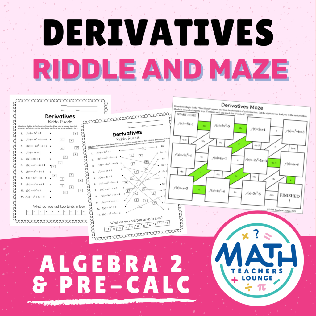 Derivatives - Riddle and Maze | Made By Teachers