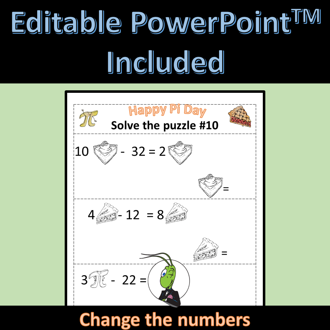 Pi Day Solving Equations | Number Sense Logic Puzzles | Algebra 1 ...