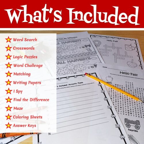 Hello Autumn! English Activity Sheets - No Prep! | Made By Teachers