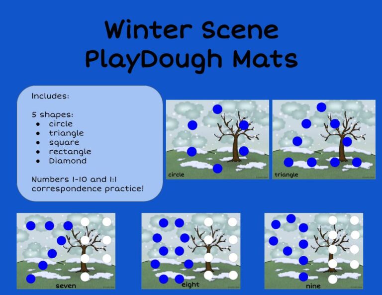 Winter Playdough Mats Basic Shapes & Numbers 1-10 | Made By Teachers