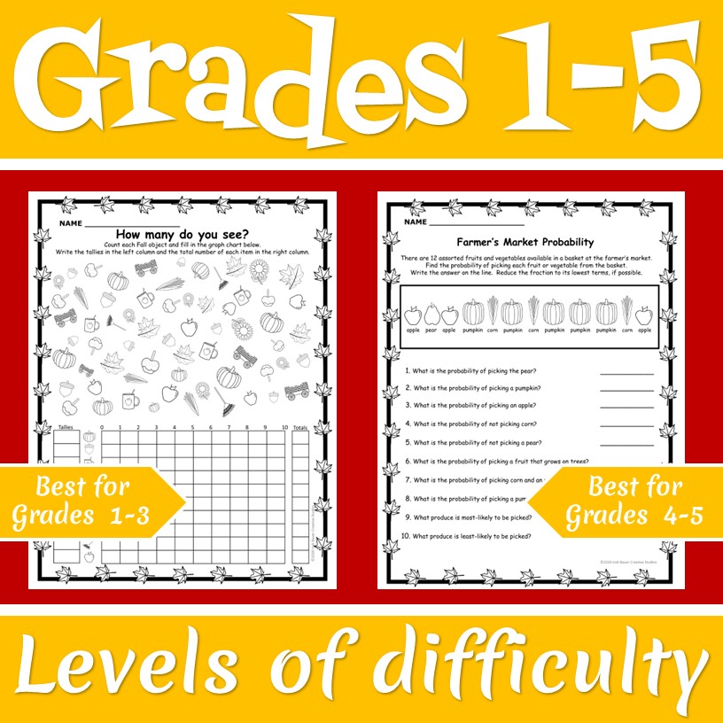 Hello Autumn! Math Activity Sheets - No Prep! | Made By Teachers