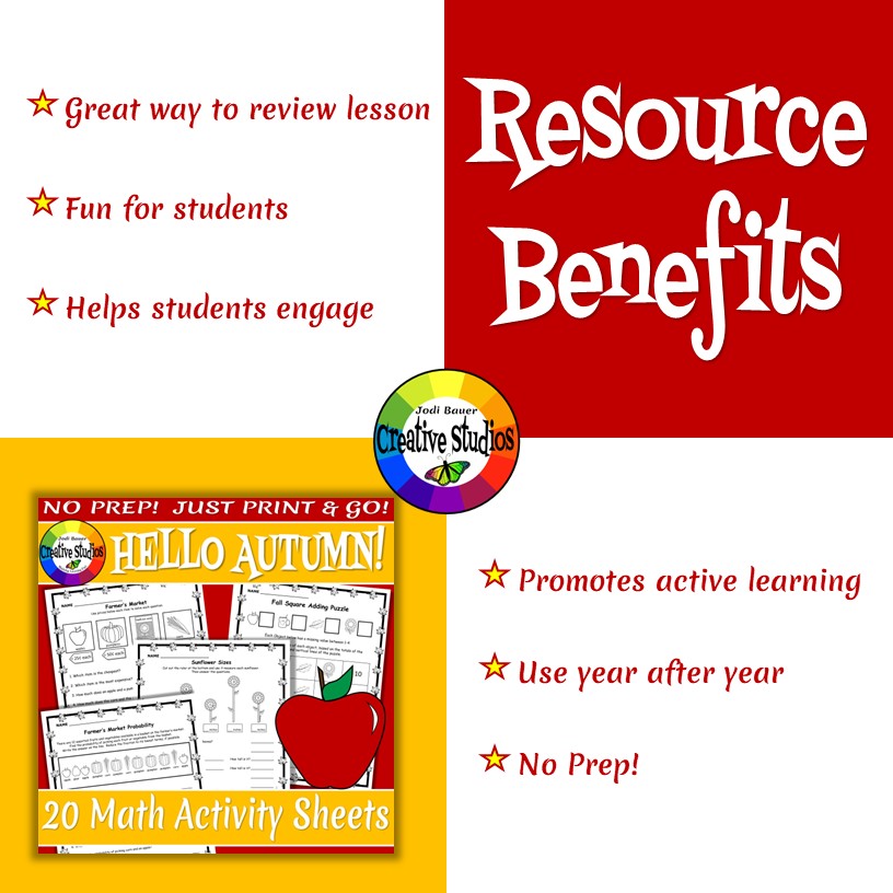 Hello Autumn! Math Activity Sheets - No Prep! | Made By Teachers