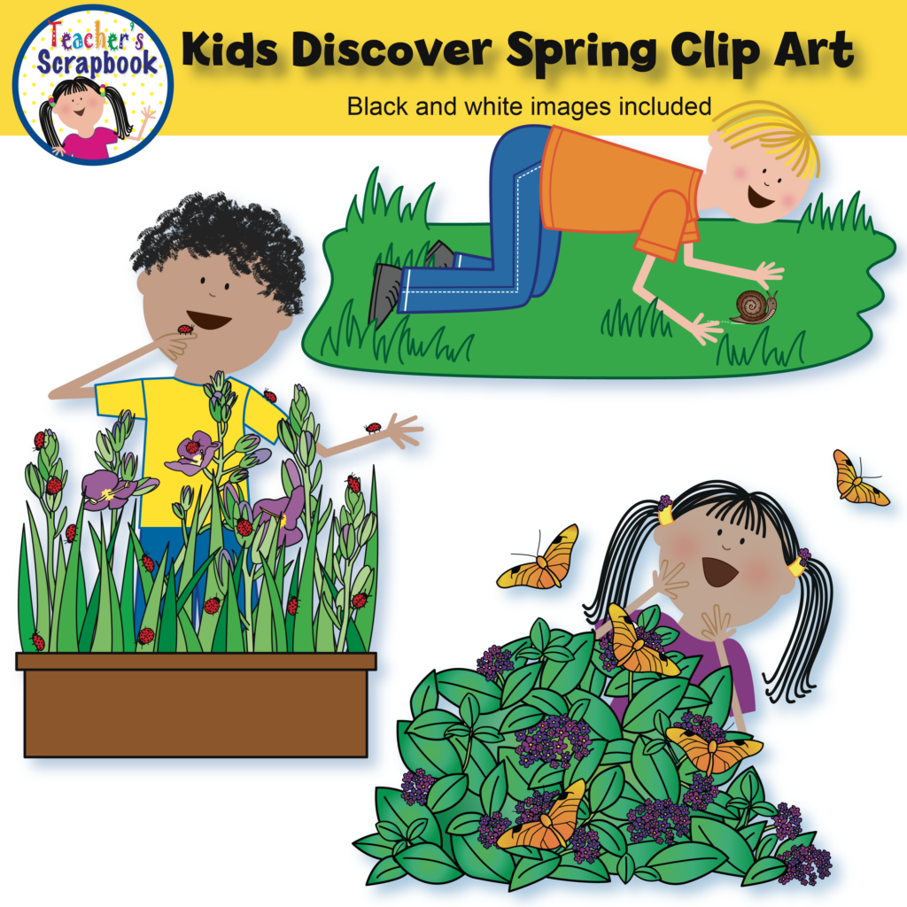 Kids Discover Spring Clip Art | Made By Teachers