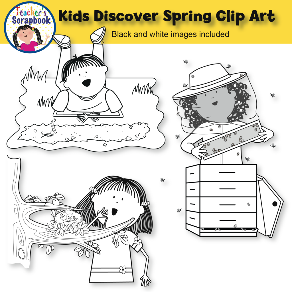 Kids Discover Spring Clip Art | Made By Teachers