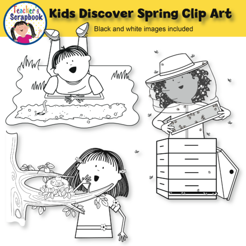 Kids Discover Spring Clip Art | Made By Teachers
