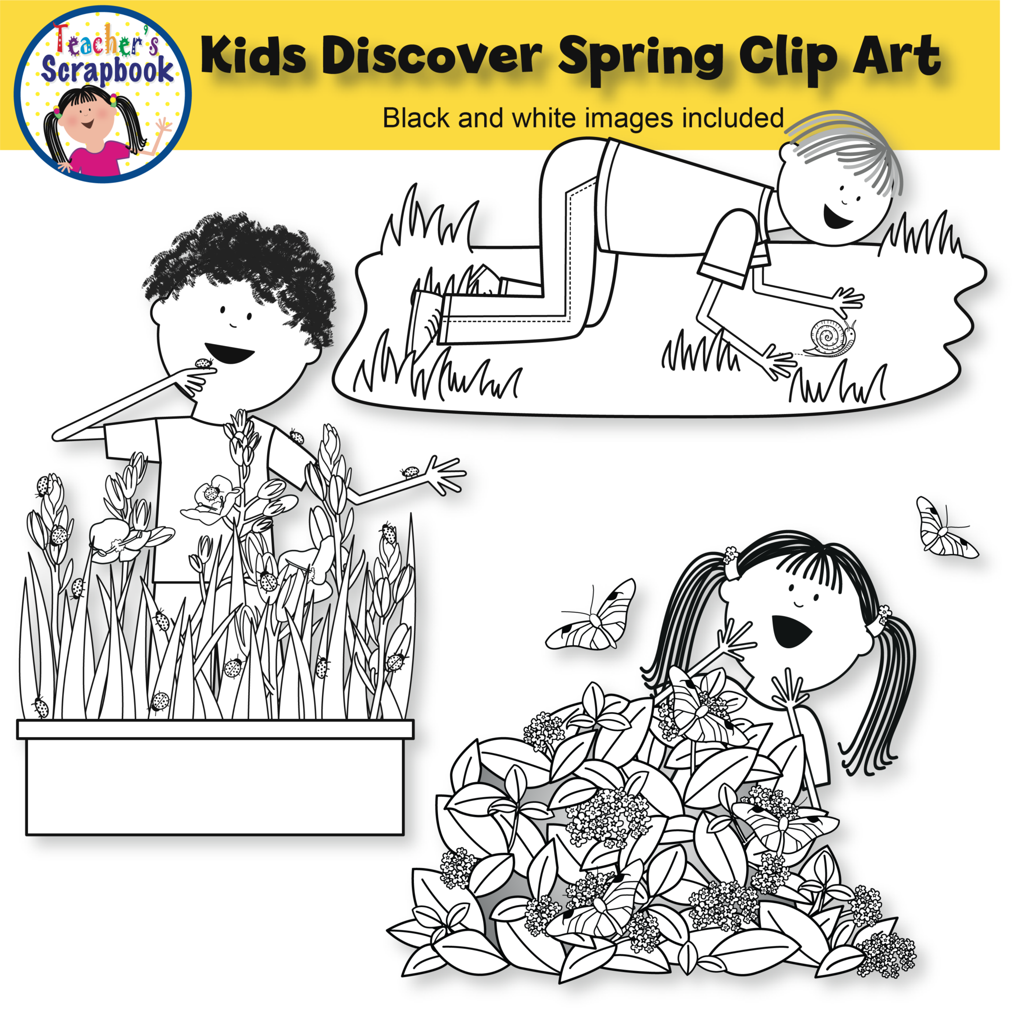 Kids Discover Spring Clip Art | Made By Teachers