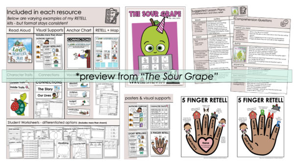 The Sour Grape Interactive Read Aloud Activities | Sequencing Craft ...