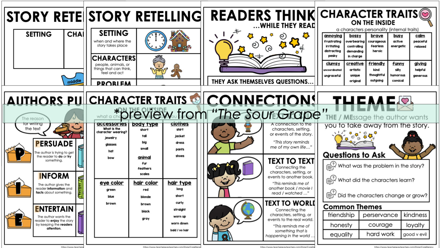 The Sour Grape Interactive Read Aloud Activities | Sequencing Craft ...