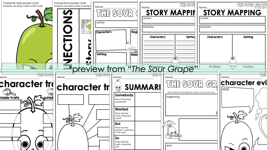 The Sour Grape Interactive Read Aloud Activities | Sequencing Craft ...