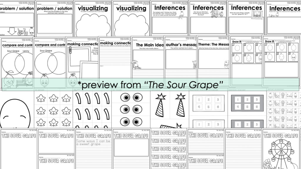 The Sour Grape Interactive Read Aloud Activities | Sequencing Craft ...