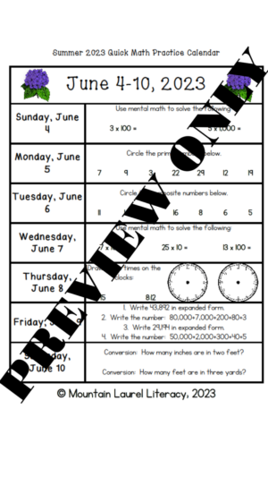Math Practice Summer Skills Calendar Grade 3 | Made By Teachers
