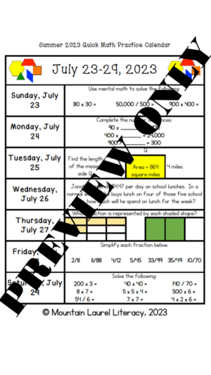 Math Practice Summer Skills Calendar Grade 3 | Made By Teachers