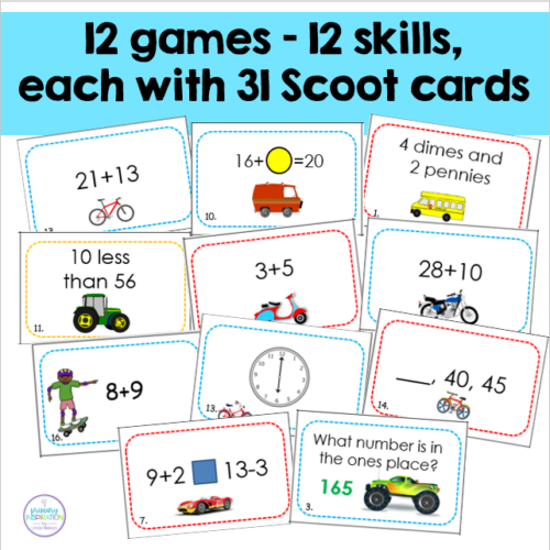 1st Grade Math Scoot Games - Addition, Subtraction, and Place Value ...