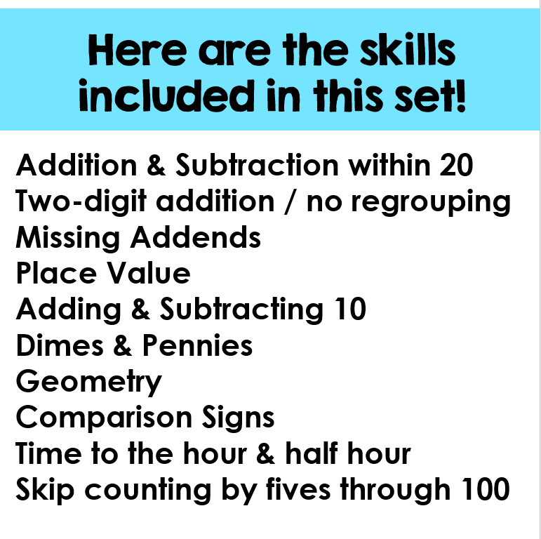 1st Grade Math Scoot Games - Addition, Subtraction, and Place Value ...