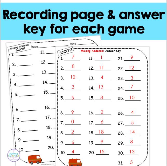 1st Grade Math Scoot Games - Addition, Subtraction, and Place Value ...