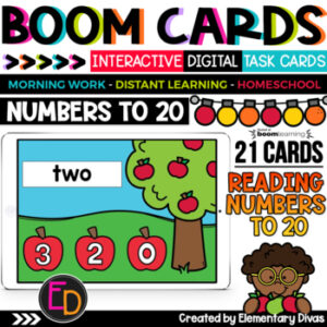 BOOM CARDS Reading Numbers to 20 | Distant Learning Digital Task Cards ...