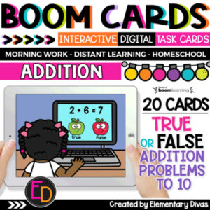 Addition BOOM CARDS | 20 Distant Learning Digital Task Cards | Made By ...