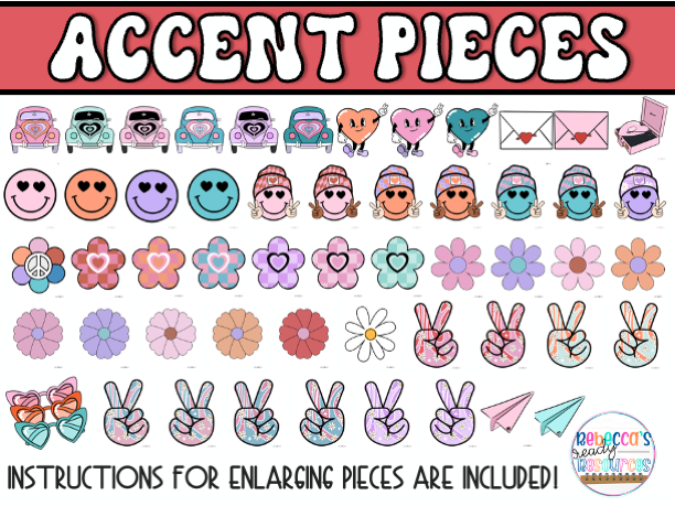 Valentines Day Retro Groovy Bulletin Board Kit and Door Decor | Made By ...