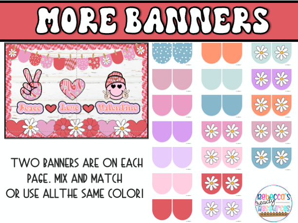 Valentines Day Retro Groovy Bulletin Board Kit and Door Decor | Made By ...