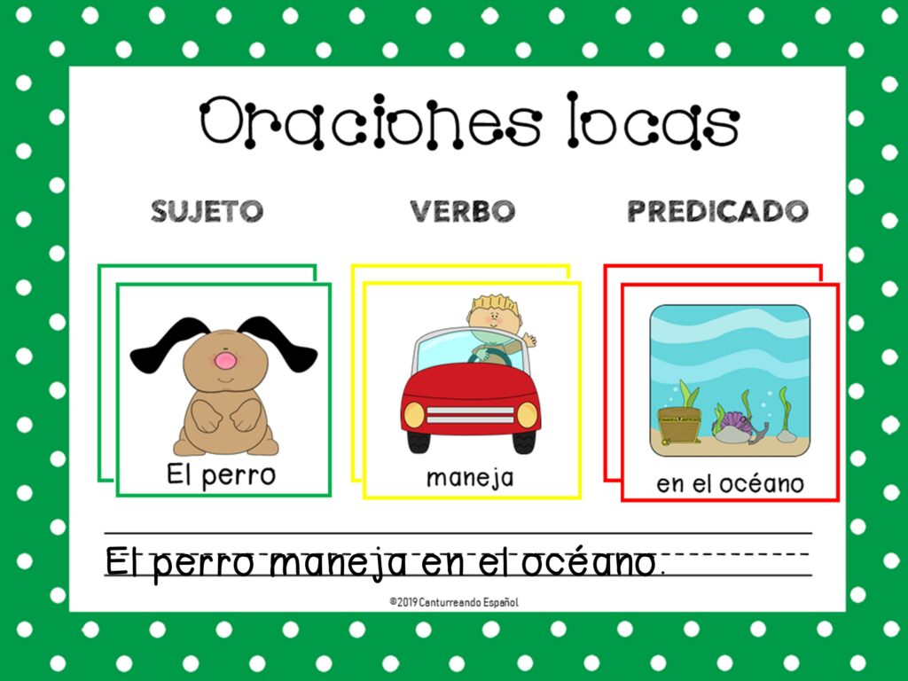 Silly sentences in Spanish | Formando Oraciones Tontas | Oraciones ...