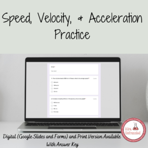 Distance Learning: Speed, Velocity, and Acceleration Practice Problems ...