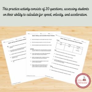 Distance Learning: Speed, Velocity, and Acceleration Practice Problems ...