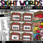 Back to School Kindergarten Pocket Chart Sight Words | Apples | Made By ...