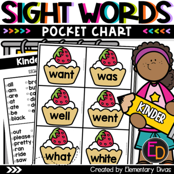 Kindergarten Pocket Chart Sight Words | Cupcake | Made By Teachers