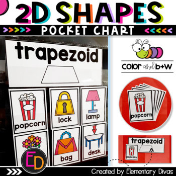 2D Shapes Pocket Chart - 144 Cards | Made By Teachers