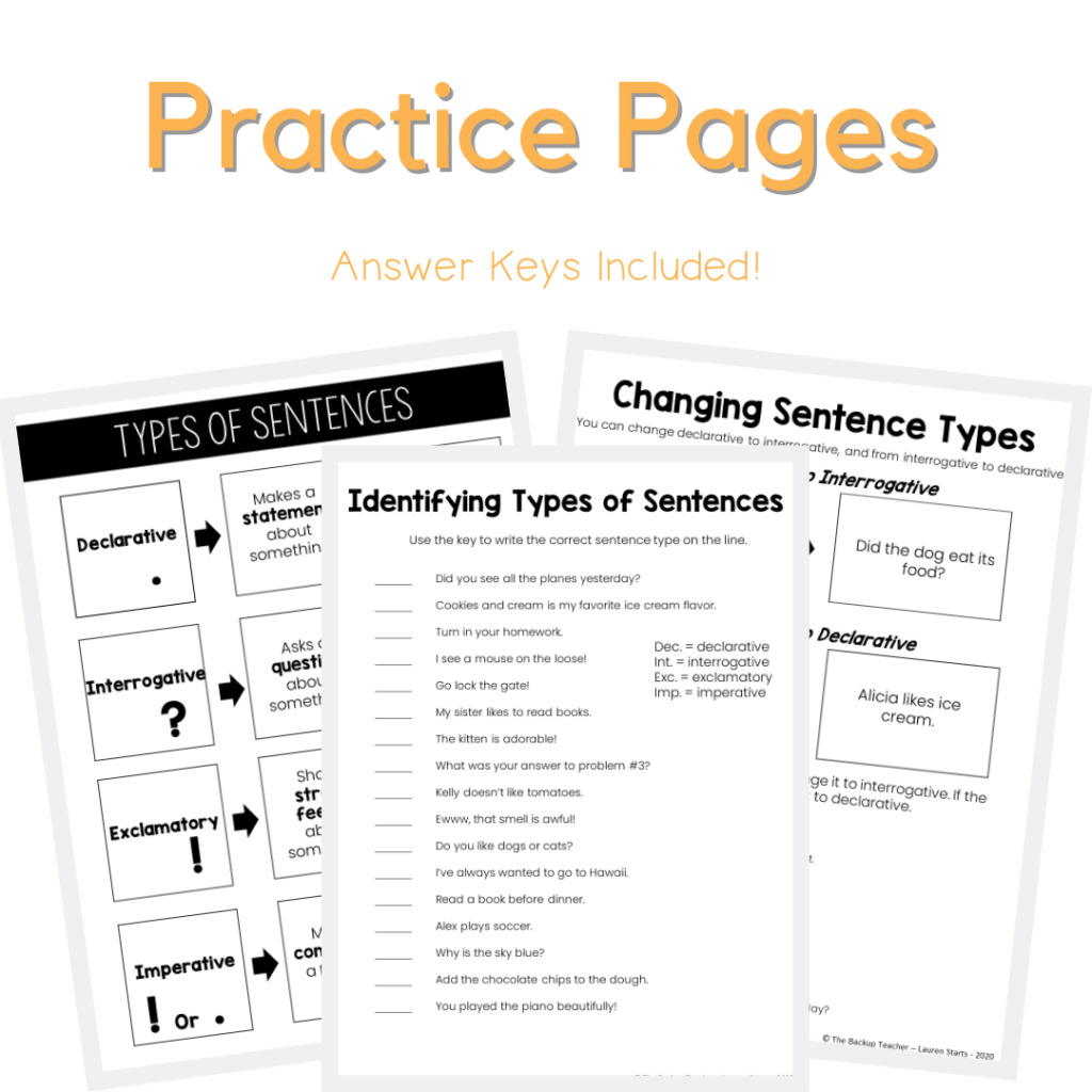 Types of Sentences Worksheets | Made By Teachers