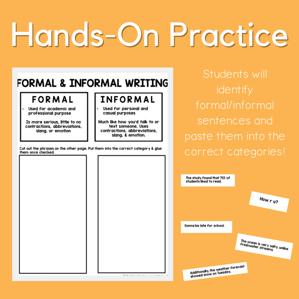 Formal vs. Informal Language Worksheet | Made By Teachers