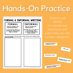 Formal vs. Informal Language Worksheet | Made By Teachers