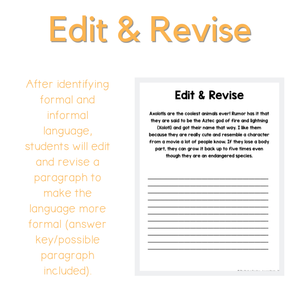 Formal vs. Informal Language Worksheet | Made By Teachers