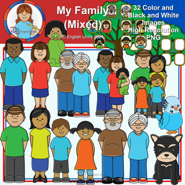 Clip Art - My Family - (Mixed) | Made By Teachers