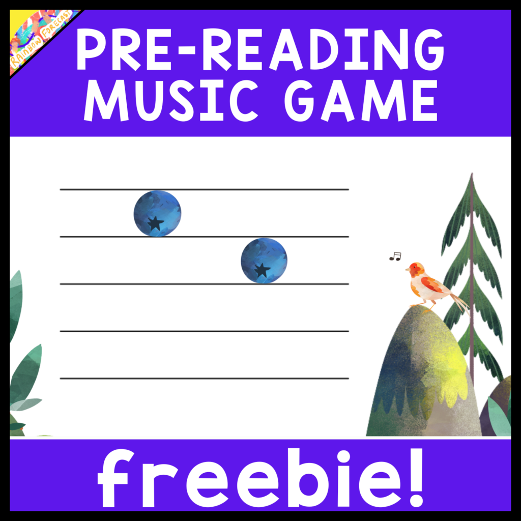 FREEBIE Pre-Reading Note Reading Game on the Staff Elementary Music ...
