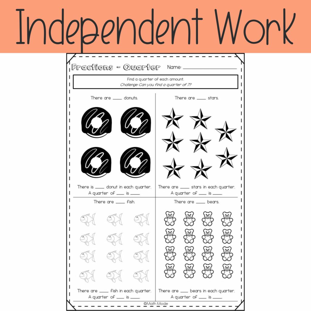 Fractions - Finding a Quarter of a Shape and a Quarter of a Quantity ...