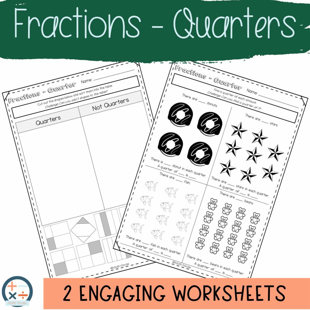 Fractions - Finding a Quarter of a Shape and a Quarter of a Quantity ...