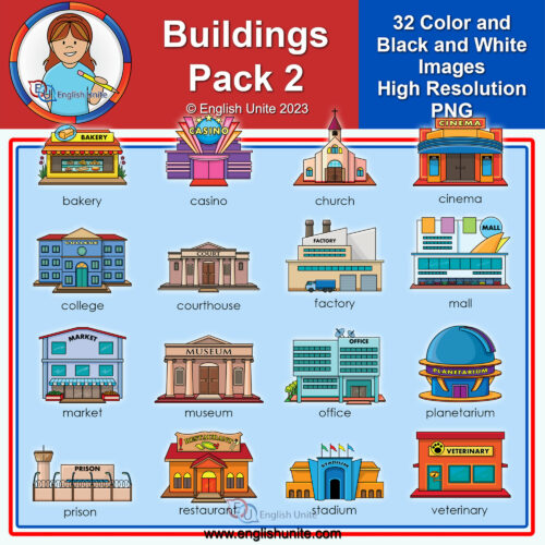 Clip Art - Community Buildings Bundle | Made By Teachers